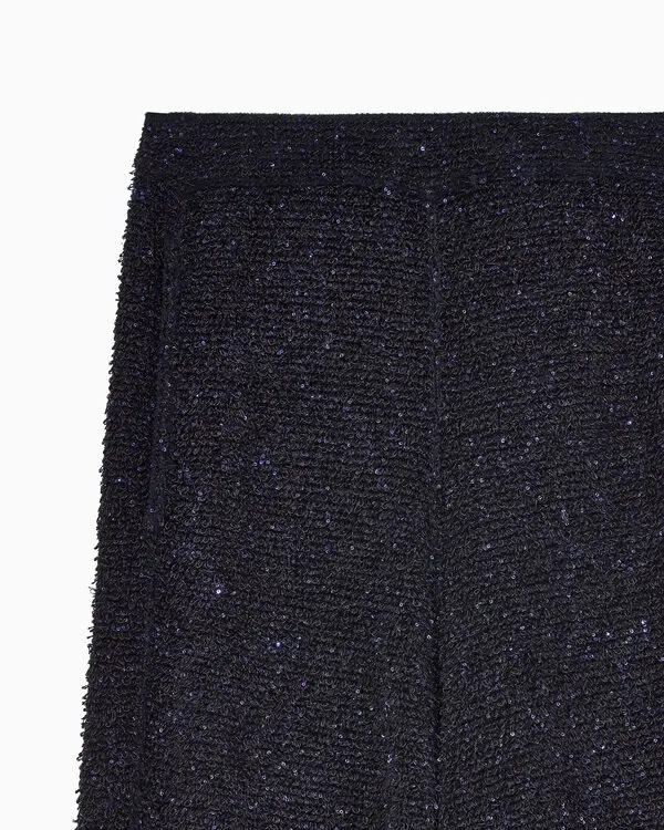 Giorgio Armani Viscose Terrycloth Pants With Metallic Fiber
