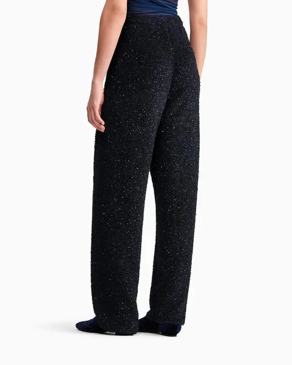 Giorgio Armani Viscose Terrycloth Pants With Metallic Fiber