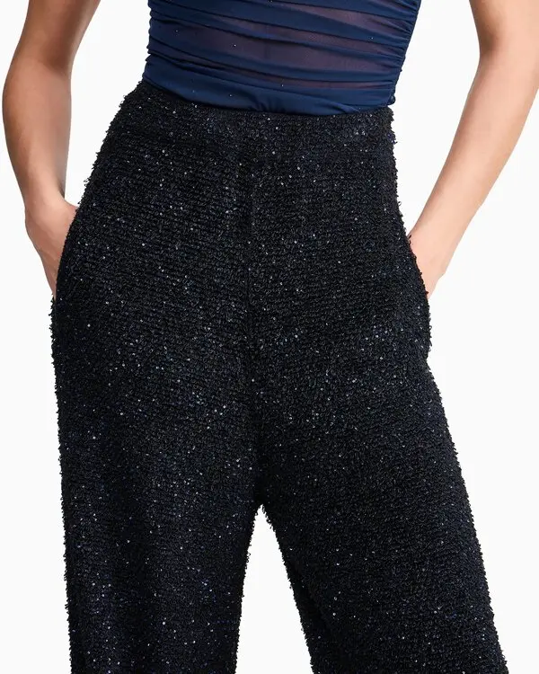 Giorgio Armani Viscose Terrycloth Pants With Metallic Fiber