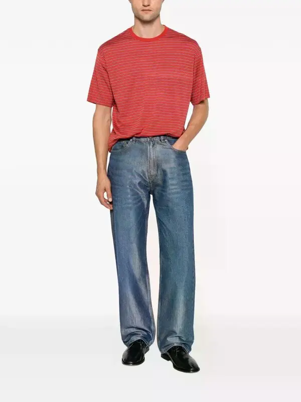 Auralee Striped Jersey Wool T-shirt