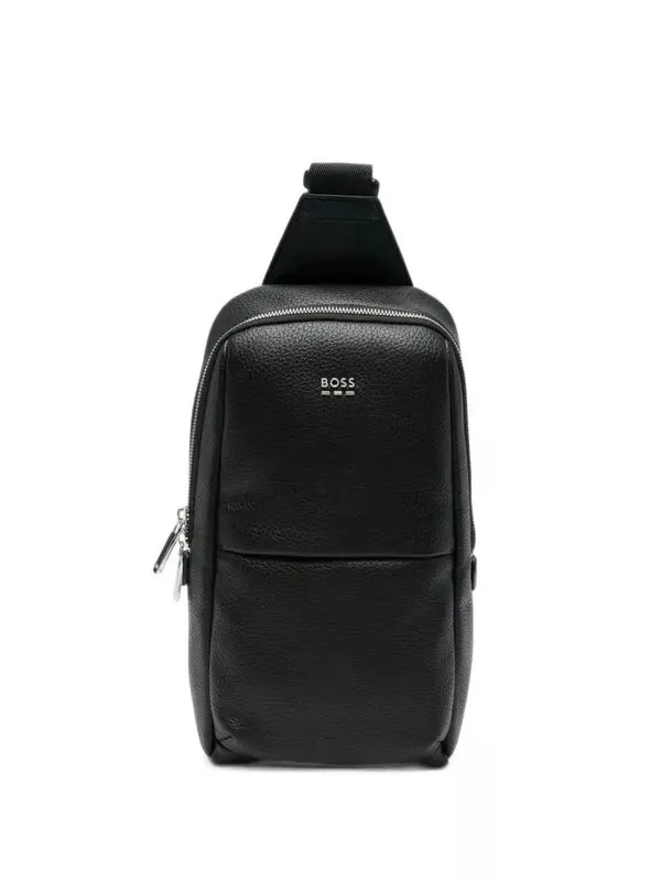 BOSS Ray Pebbled-texture Logo-plaque Messenger Bag