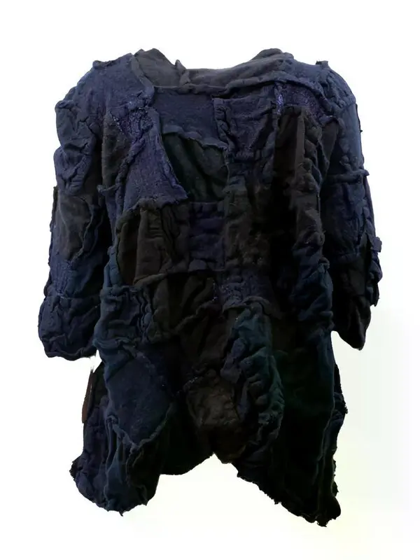 DANIELA GREGIS Mosaic Patchwork Crinkled Blouse