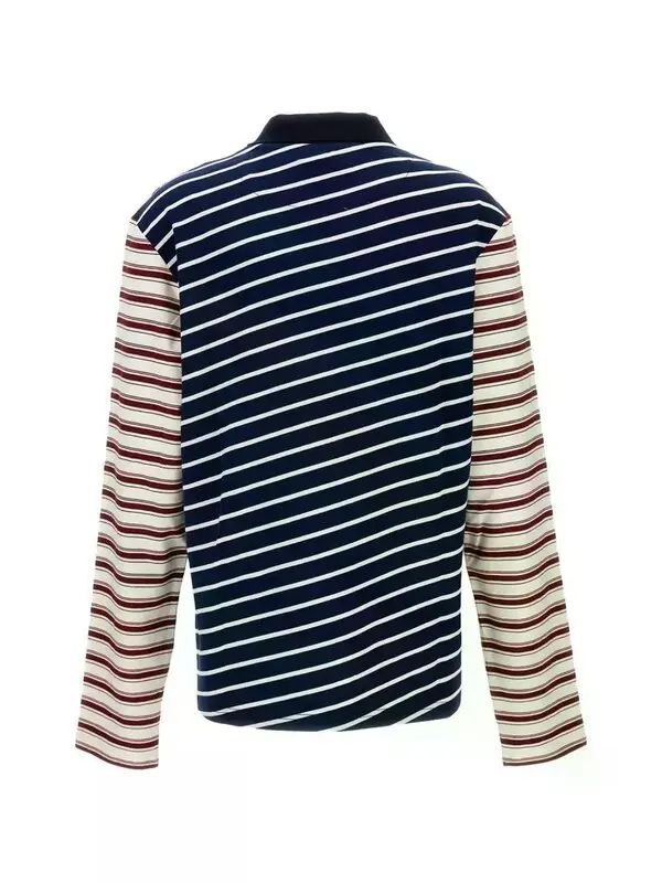 WALES BONNER Patchwork Striped Polo Shirt - Red