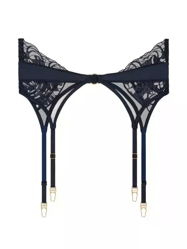 AUBADE Satin Memories Embroidered Suspender Belt