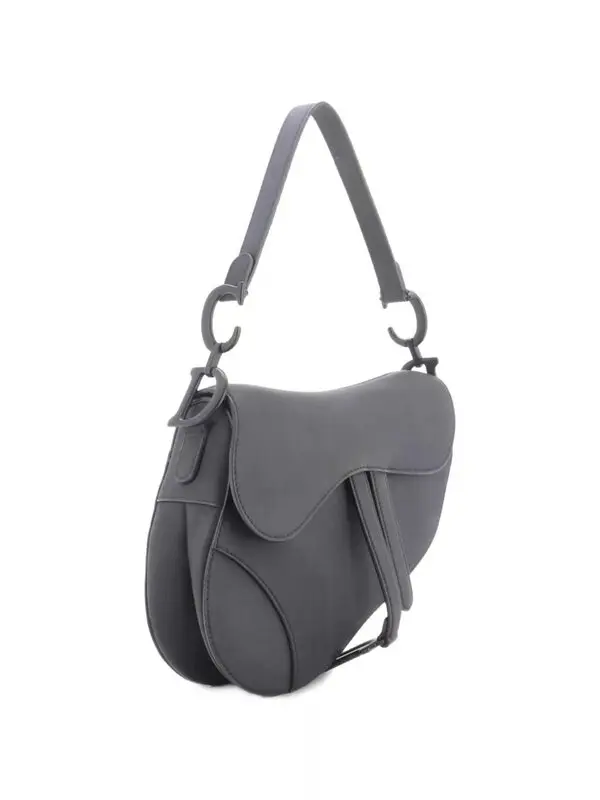 Dior Ultra Matte Saddle Handbag Leather Medium Shoulder Bag - Black