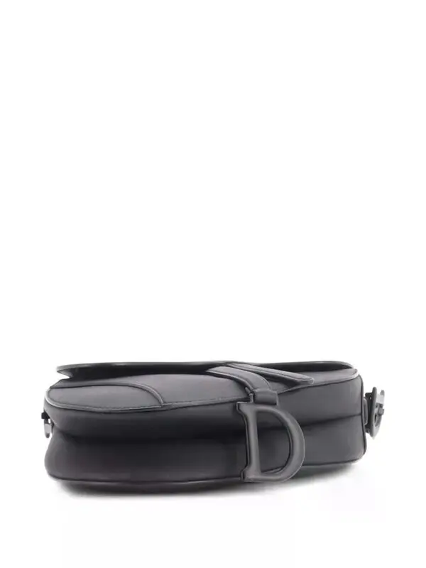 Dior Ultra Matte Saddle Handbag Leather Medium Shoulder Bag - Black