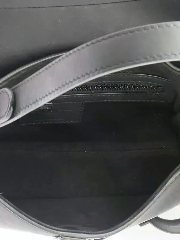 Dior Ultra Matte Saddle Handbag Leather Medium Shoulder Bag - Black