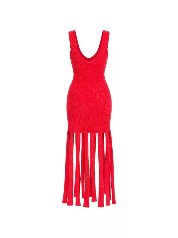 SIMONMILLER Tira Fringe-hem Midi Dress