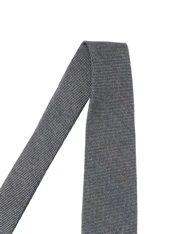 LARDINI Micro-pattern Wool Tie - Grey