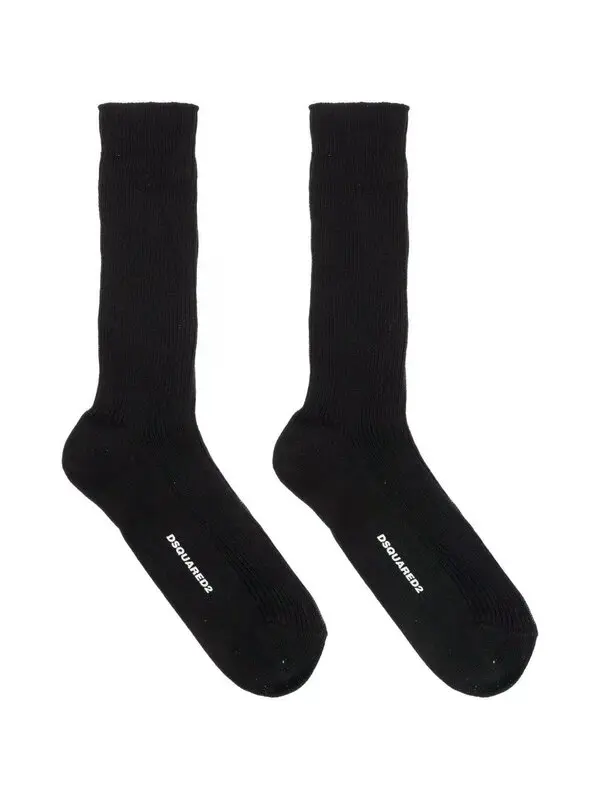 Dsquared2 Ribbed-knit Logo-print Socks