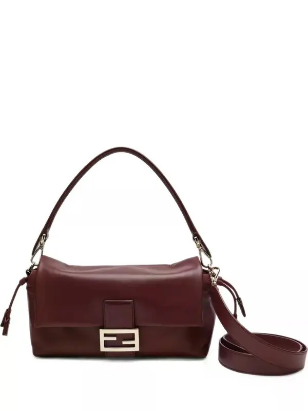 Fendi Medium Baguette Leather Shoulder Bag - Red
