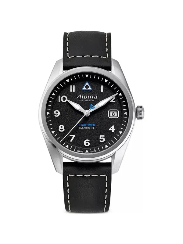 ALPINA Startimer Pilot Solarmetre 38mm Watch - Black