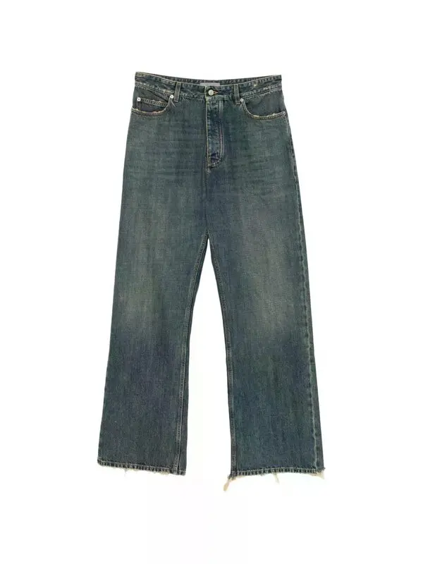 Balenciaga Distressed Wide-leg Jeans