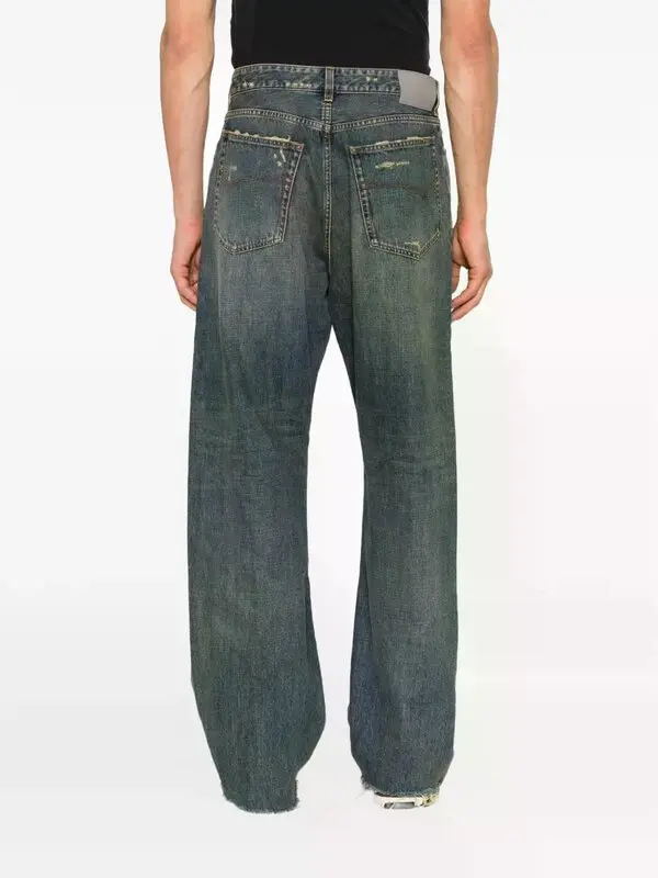 Balenciaga Distressed Wide-leg Jeans