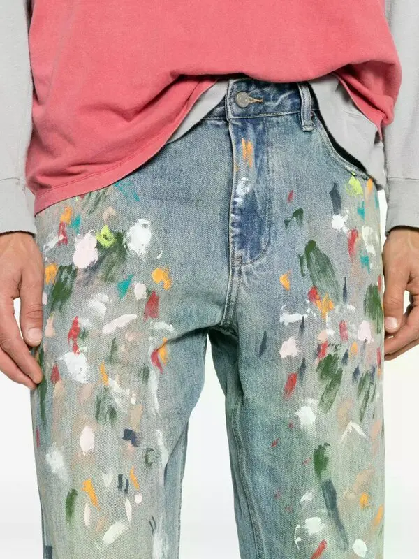 FOUND Paint-splatter Distressed Jeans