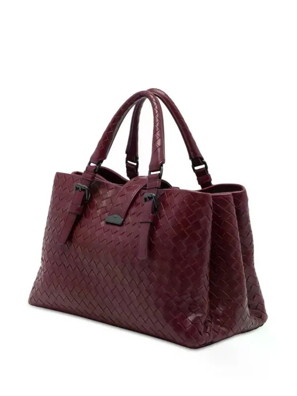 Bottega Veneta 2012-2026 Small Nappa Intrecciato Roma Satchel - Red