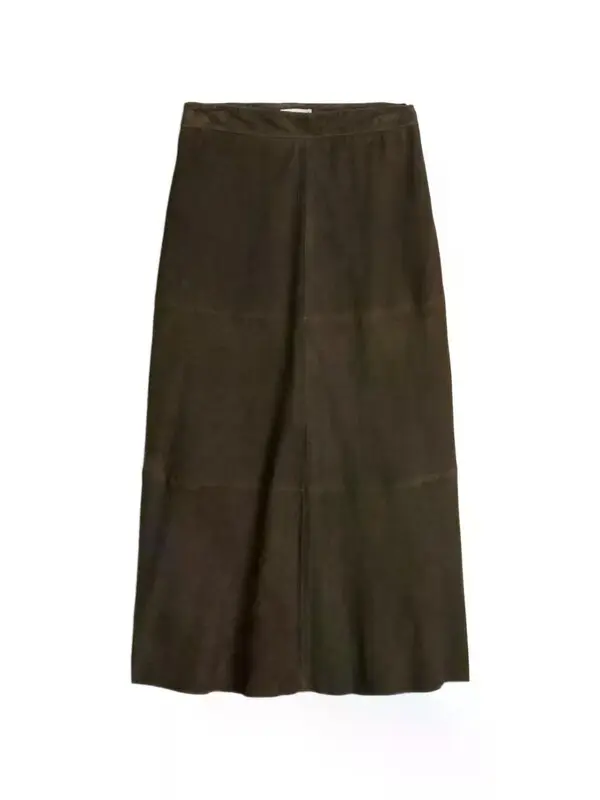 Marc O'polo Paneled Goat-suede Skirt - Brown