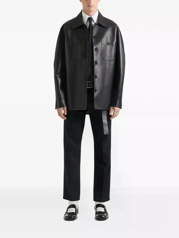 Givenchy Couture Seam Overshirt In Leather