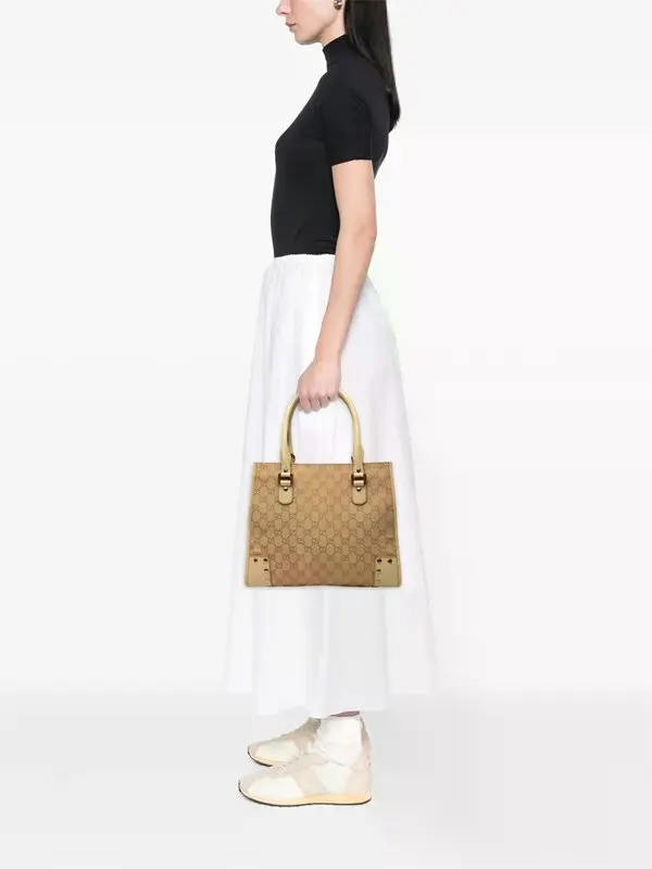 Gucci 2000-2015 Gg Canvas Nailhead Tote Bag - Brown