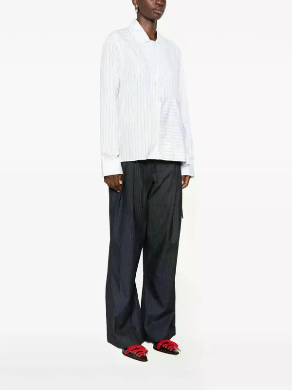 JW Anderson Pinstripe-print Asymmetric-hem Shirt