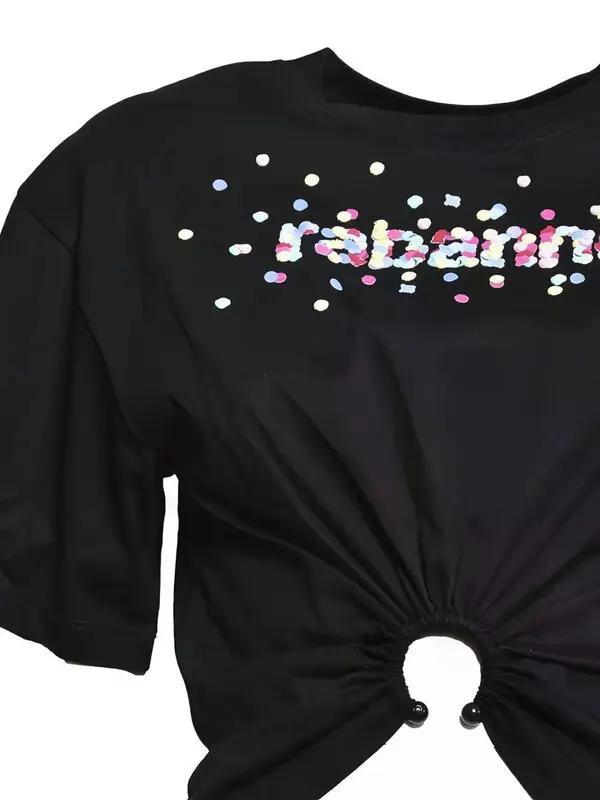 Rabanne Sequin-logo Ring-detail T-shirt