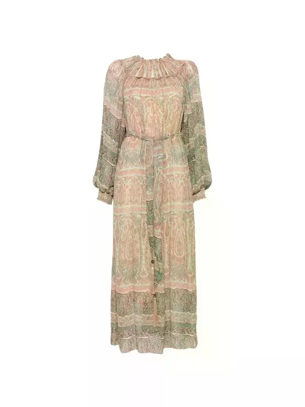 Zimmermann Momentum Rouleau Billow Paisley-print Maxi Dress - Neutrals