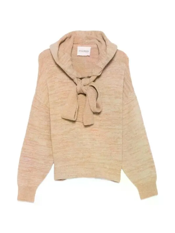 Closed Bow-detail Hooded Hoodie