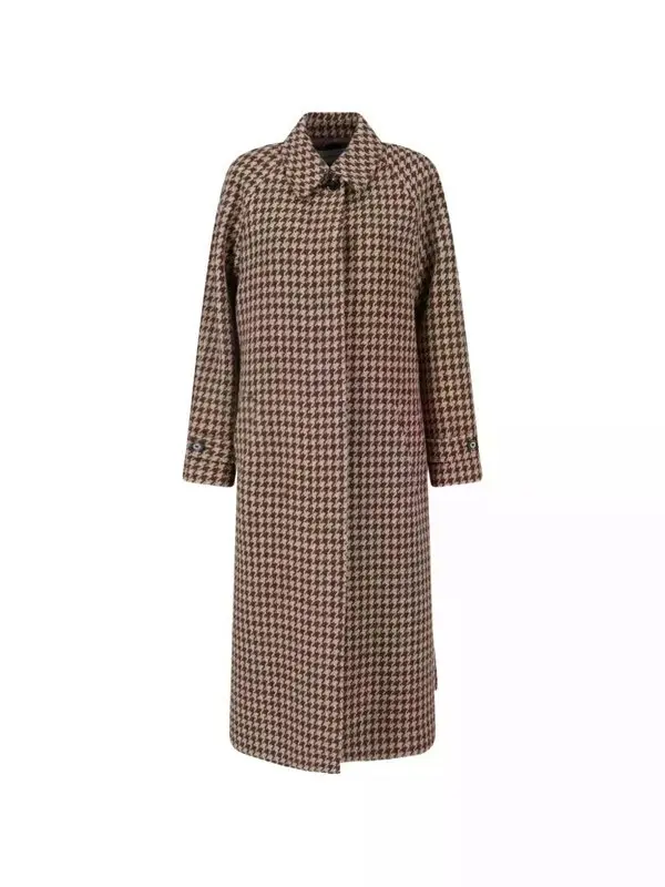 LARDINI Houndstooth-pattern Belted Coat