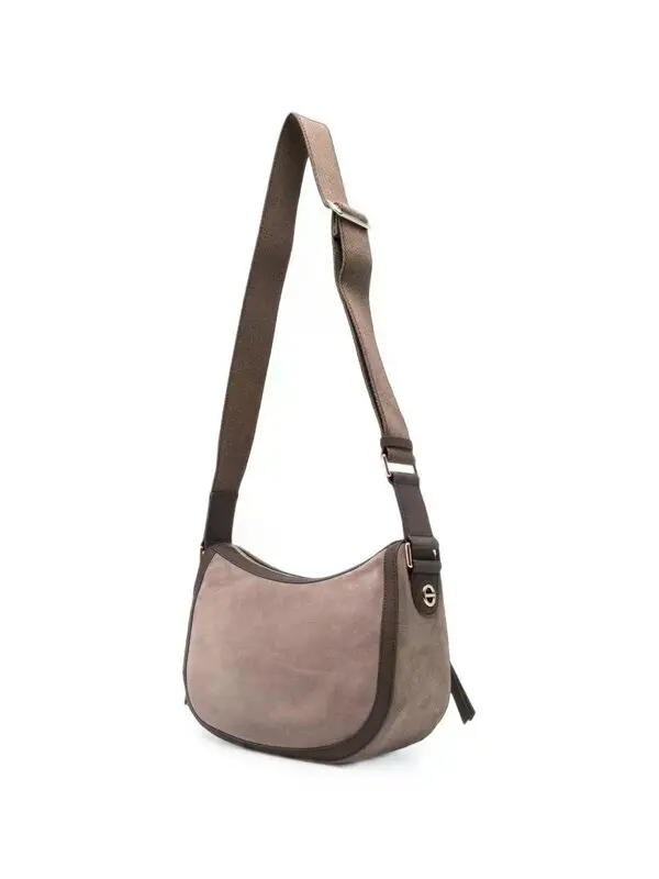 Borbonese Suede Panelled Shoulder Bag