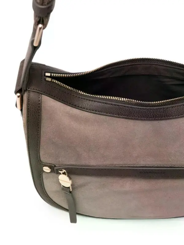 Borbonese Suede Panelled Shoulder Bag