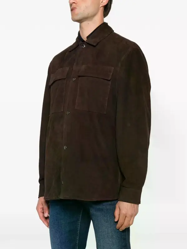 7 For All Mankind Suede Flap-pocket Shirt