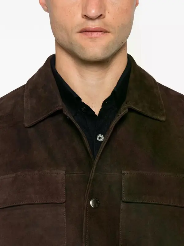7 For All Mankind Suede Flap-pocket Shirt