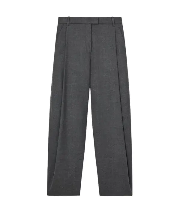 REISS Wool-blend Pleated Barrel-leg Trousers