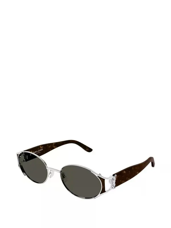 Saint Laurent Oval-frame Sunglasses - Silver
