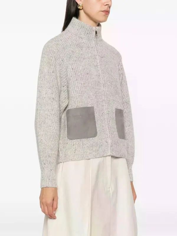 Fabiana Filippi Patch-pocket Zip-up Cardigan - Neutrals