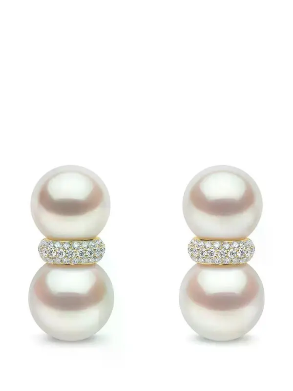 Yoko London Glitz South Sea Pearl Diamond Earrings - Gold