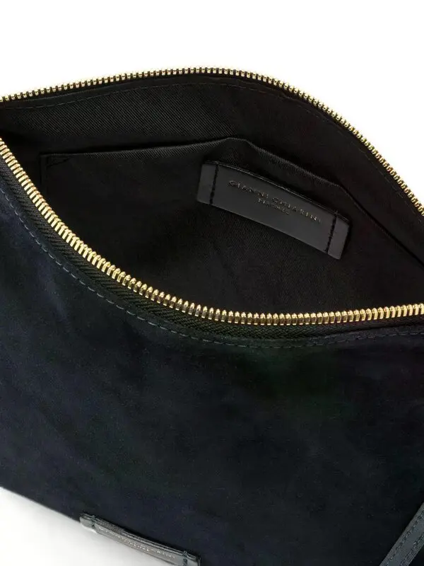 GIANNI CHIARINI Medium Nora Pouch Suede-finish Clutch Bag
