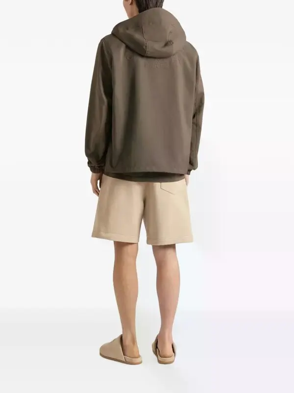 Givenchy Bermuda Shorts In Fleece With Paris Gros Grain - Neutrals