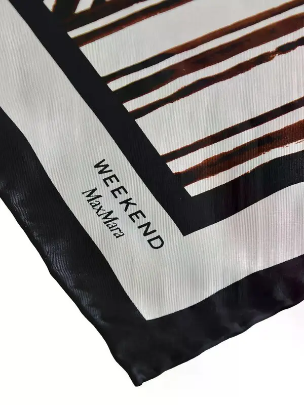 Max Mara Striped Satin Scarf - Neutrals