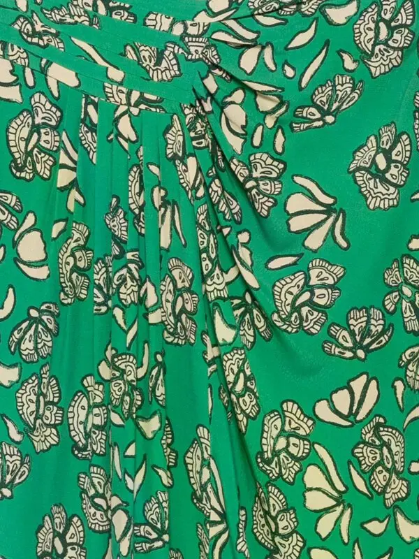 Ba&sh Annie Floral-print Draped Midi Skirt