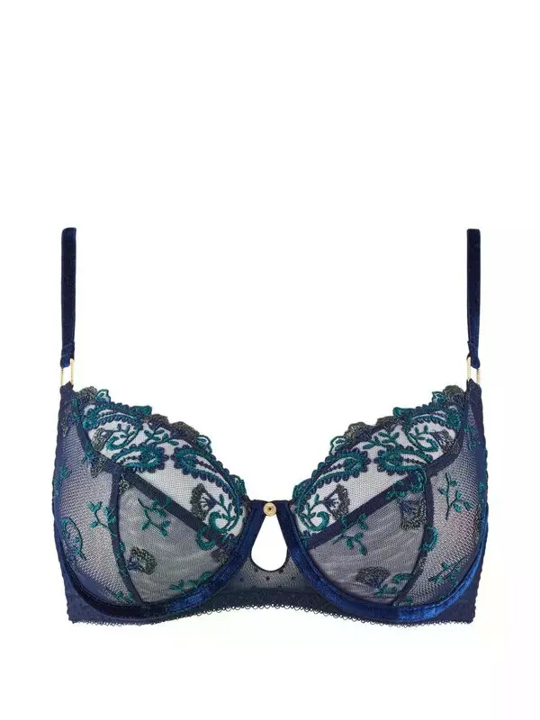 AUBADE Velvet Memories Embroidered Bra - Blue