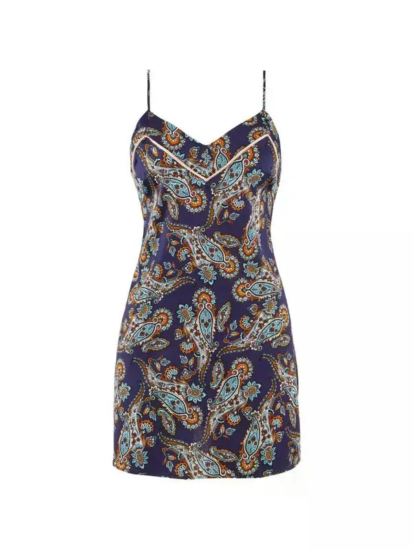 AUBADE Silk Night Paisley-print Nightdress - Blue