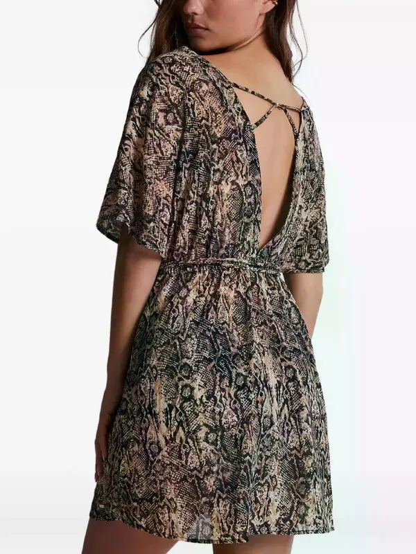 AUBADE Snake-print Belted Dress
