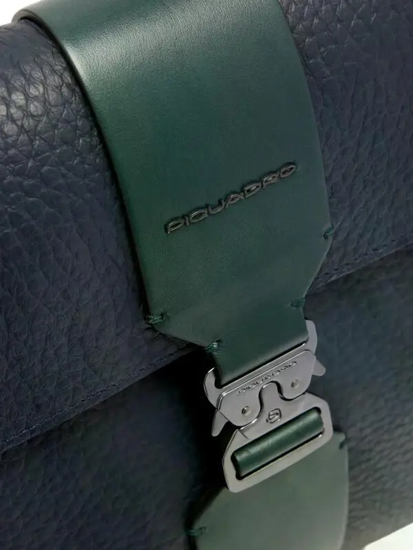 PIQUADRO Buckle-fastening Leather Laptop Bag