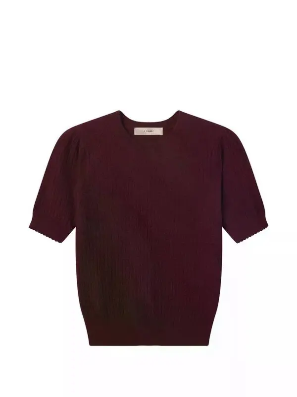 FRAME The Gathered Honeycomb Cashmere Waffle-knit Sweater - Red