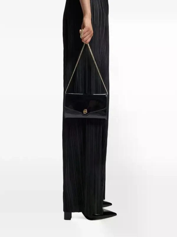 BOSS Patent-finish Chain-strap Shoulder Bag