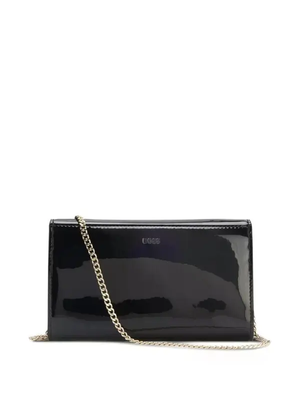 BOSS Patent-finish Chain-strap Shoulder Bag
