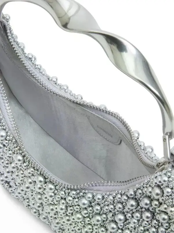 Simkhai Small Evelyn Beaded Crescent Tote Bag