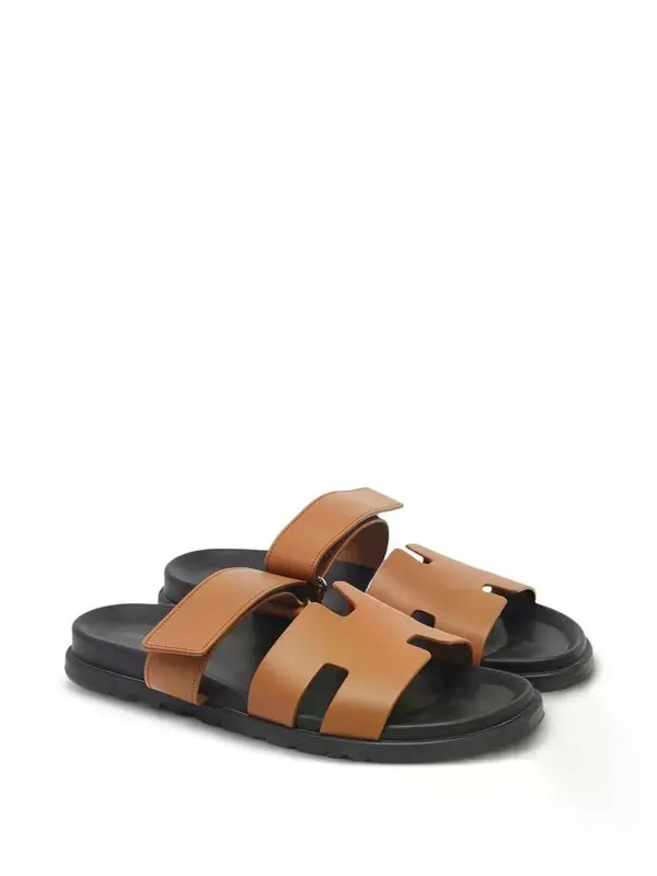 Hermès Chypre Touch-strap Sandals - Brown