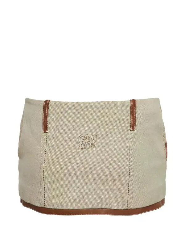 Miu Miu Leather-trim Mini Skirt